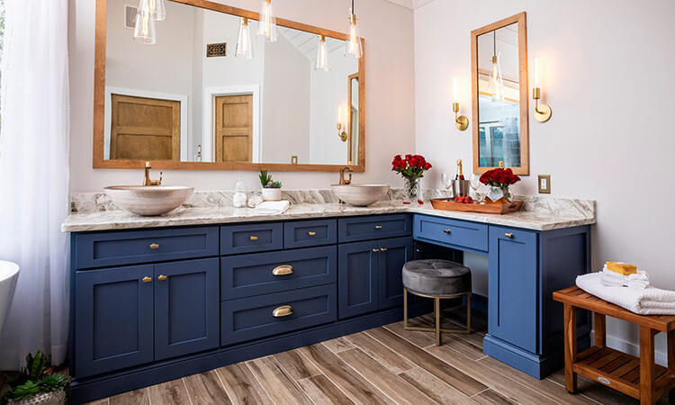 8 Navy Blue Vanity Bathroom Design Ideas for Your - Giving Tree