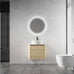 24" White Oak Bathroom Vanity with Golden Stone Pattern Ceramic Vessel
