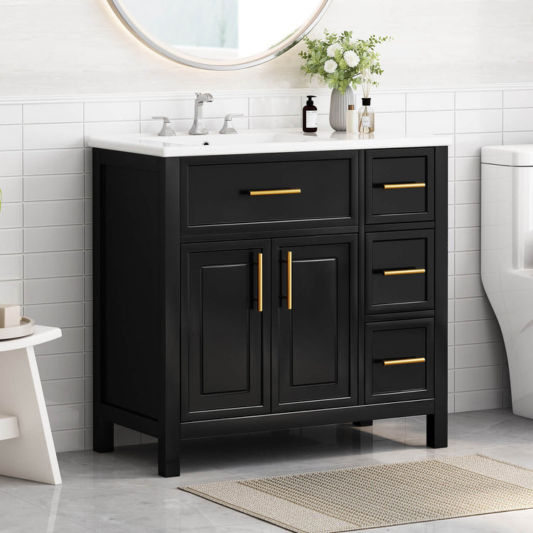 Bathroom Vanity with Offset Sink - Giving Tree Home
