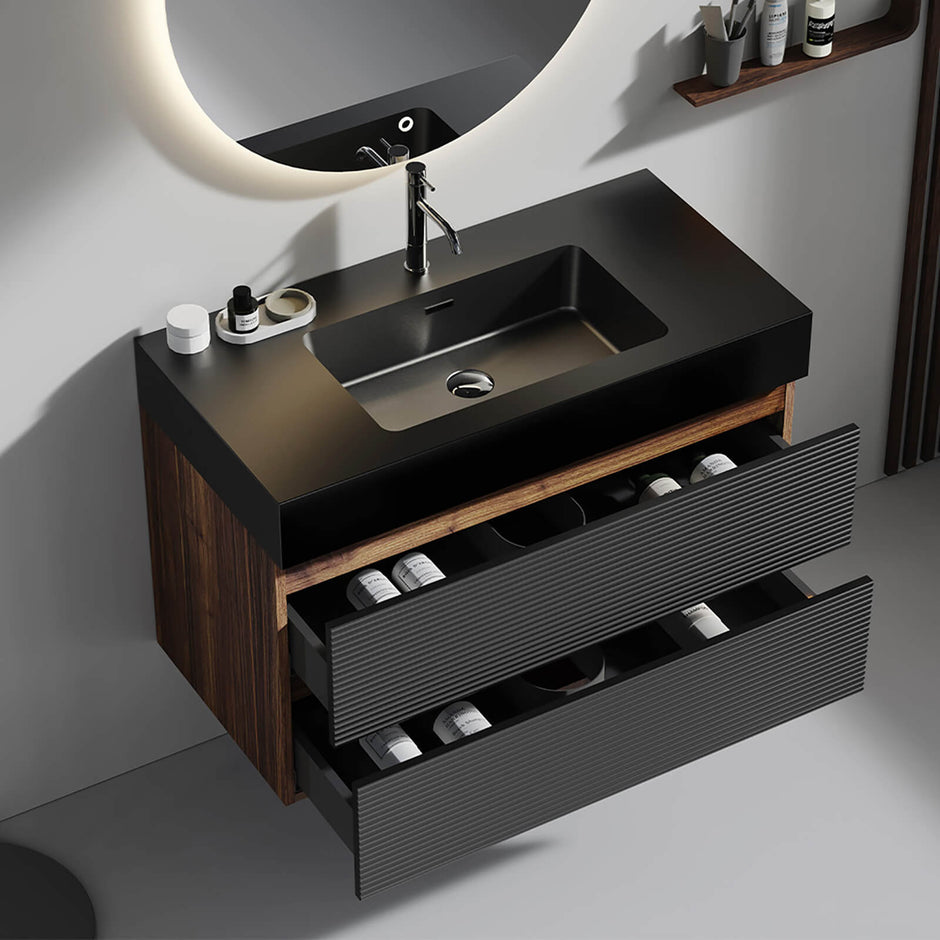 Slim Narrow Depth Bathroom Vanity for Tight Bathrooms - Giving Tree