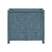 36" Retro Blue Bathroom Vanity with Grid-Patterned Doors (No Sink ...