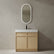 36" White Oak Bathroom Vanity with Resin Sink and Soft Close Cabinet D