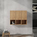 36" White Oak Bathroom Wall Cabinet with Soft Close Doors and Open She
