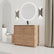 40" White Oak Freestanding Bathroom Vanity with White Ceramic Sink