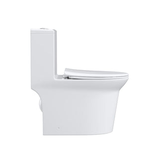 GIVINGTREE Siphonic Jet Dual Flush Elongated One Piece Toilet with Com