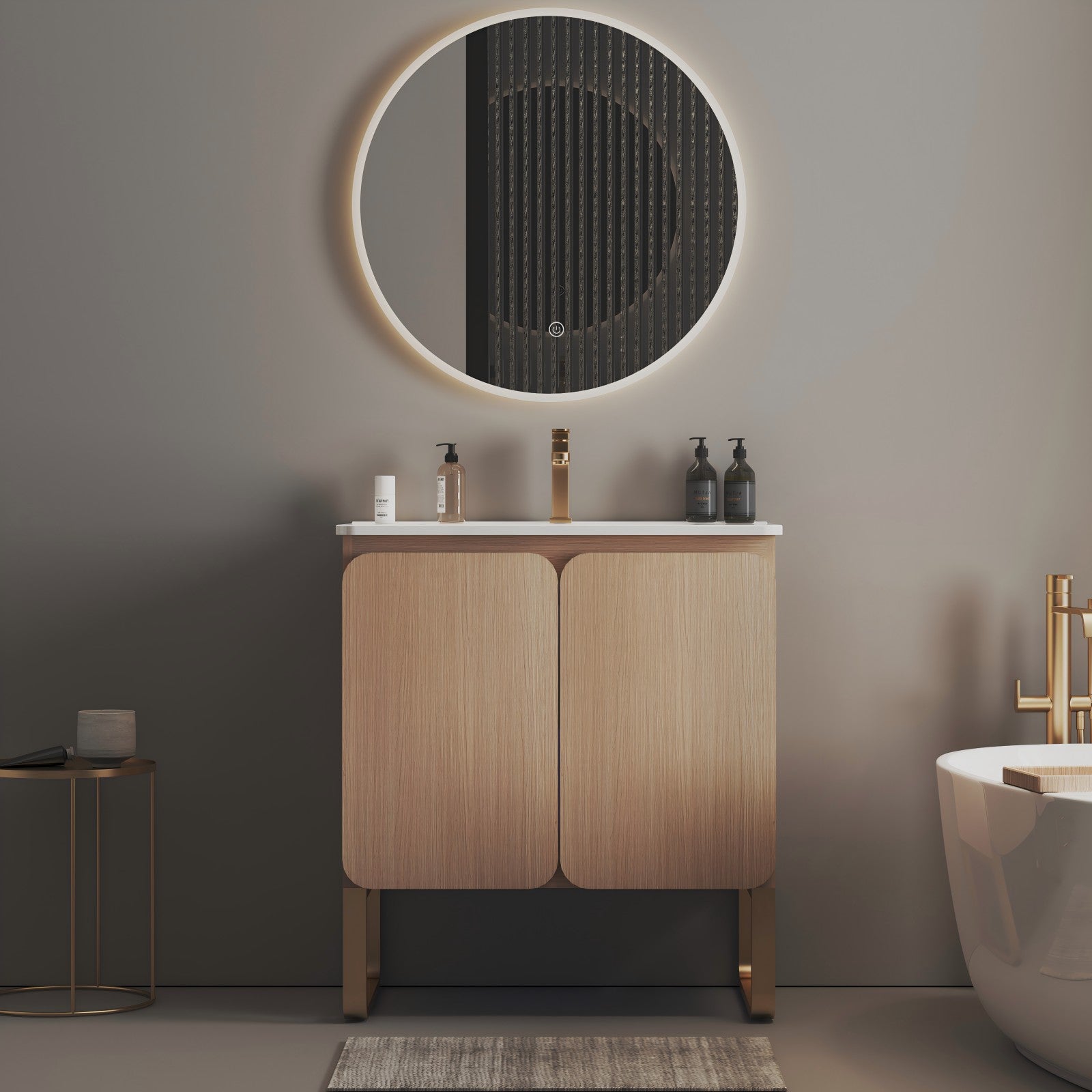 30" Light Wood Color Floor-standing Bathroom Vanity -Giving Tree