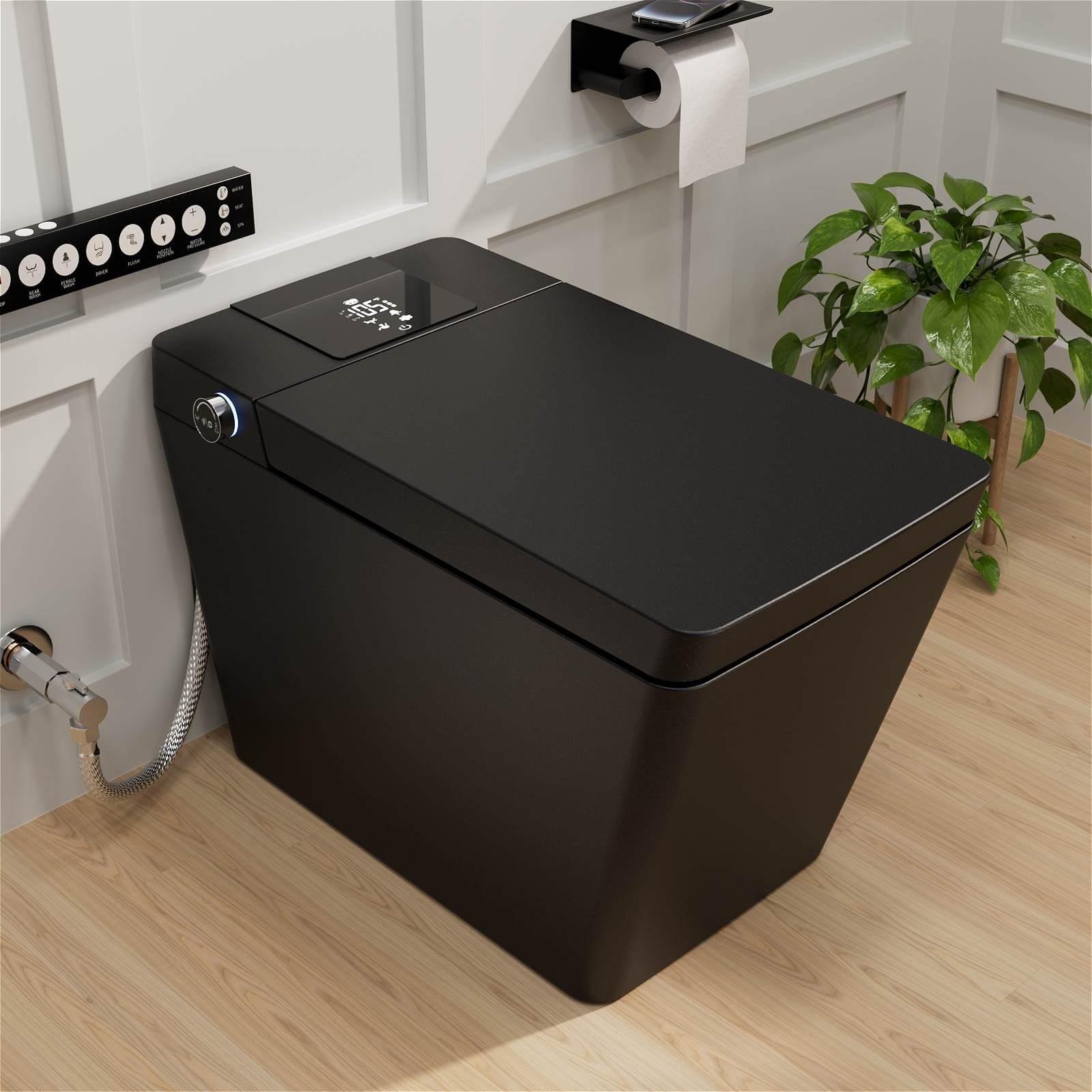 Square Smart Toilet with Water Tank, Radar Sensor - Giving Tree