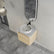 24" White Oak Bathroom Vanity with Golden Stone Pattern Ceramic Vessel