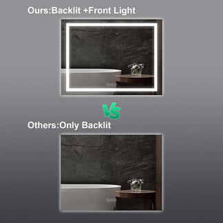 48 in. W x 36 in. H LED Light Bathroom Vanity Mirror Large Rectangular ...
